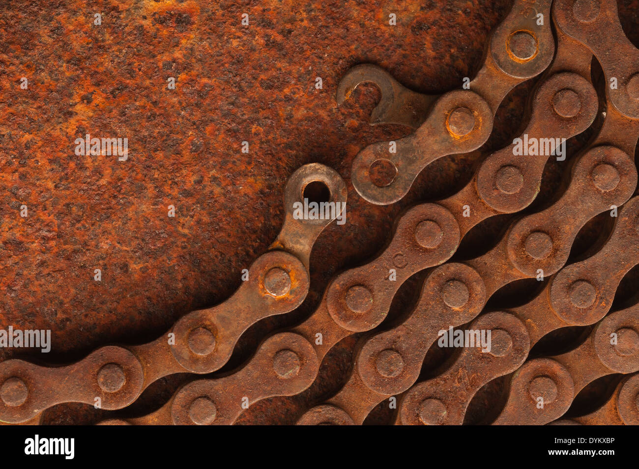 steel iron movable broken rusty chains failure of strength due to ...