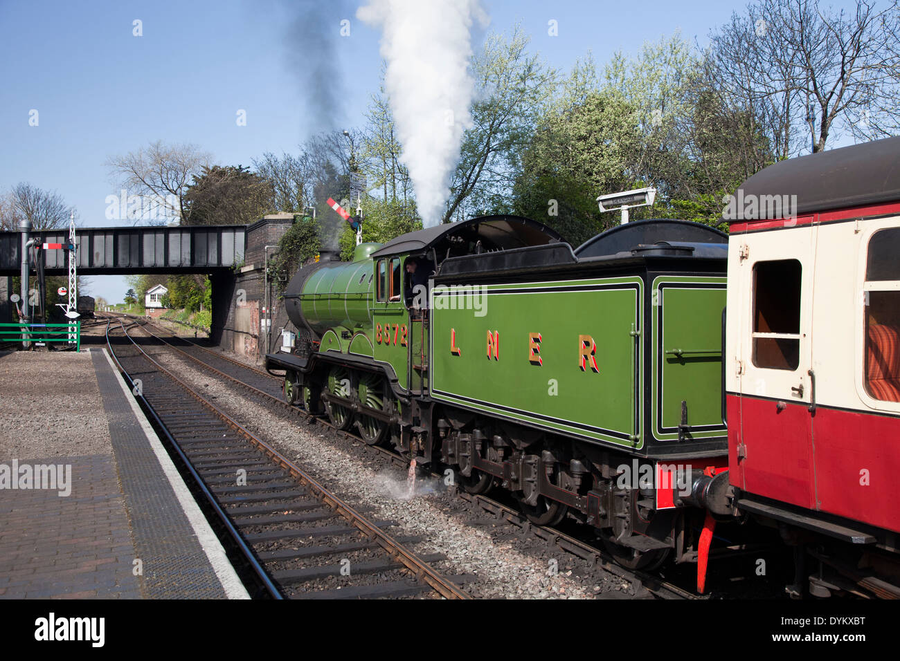 Steam engine leaving Sheringham station on North Norfolk's Poppy Line ...