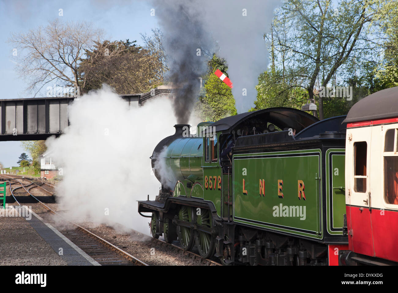 Steam engine leaving Sheringham station on North Norfolk's Poppy Line ...