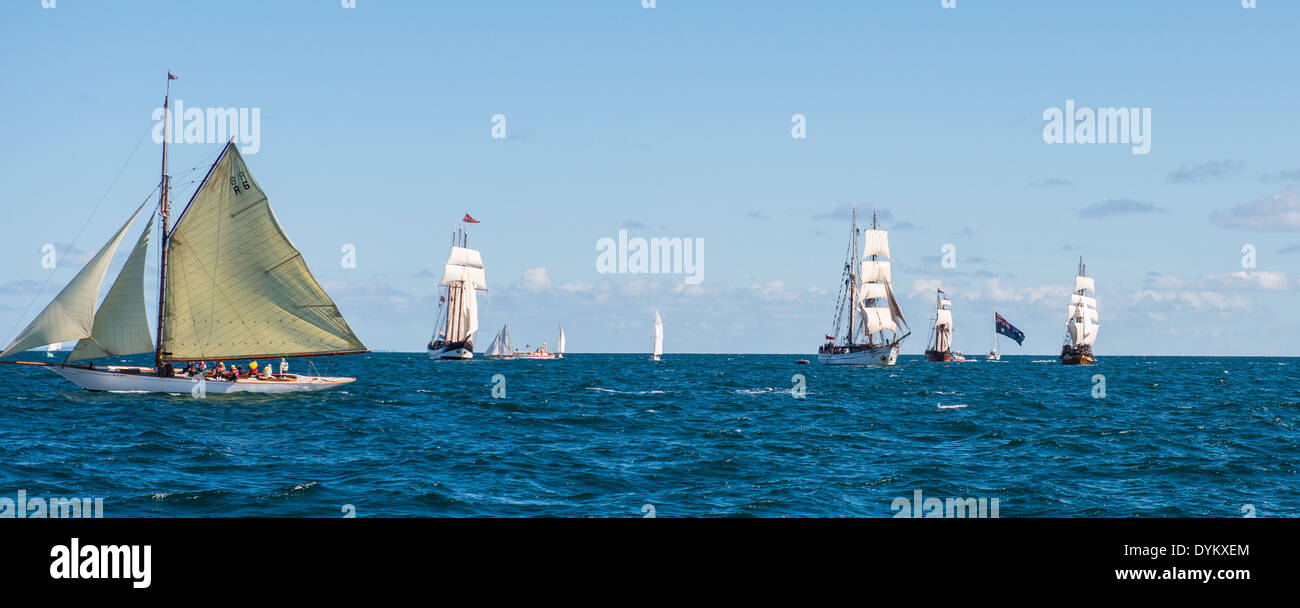 Square riggers and classic boats on Port Phillip Stock Photo - Alamy