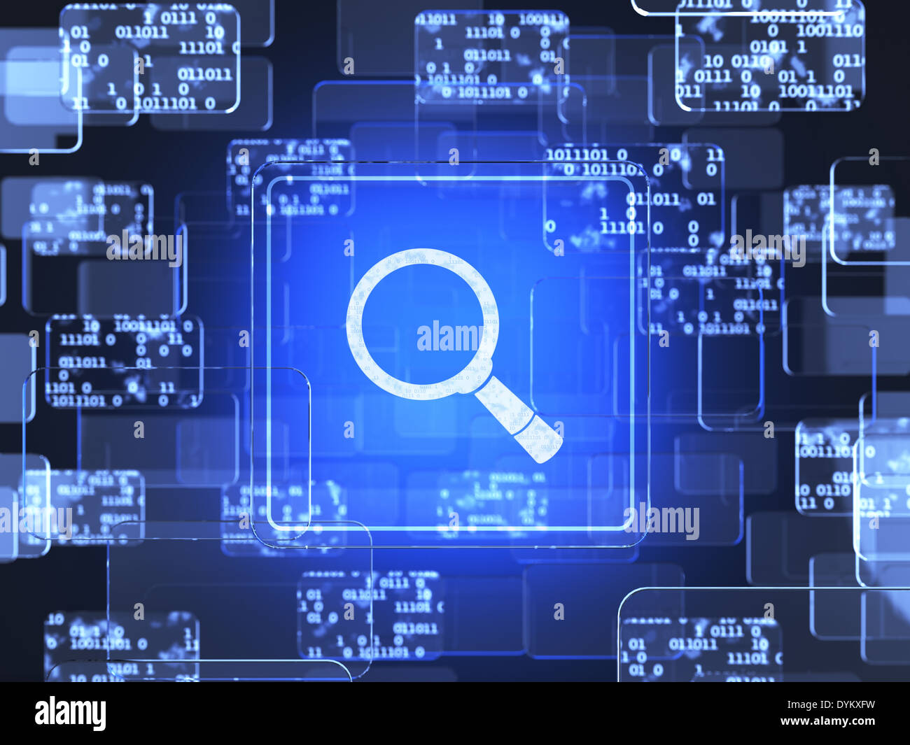 Future technology blue touchscreen interface. Search screen concept ...