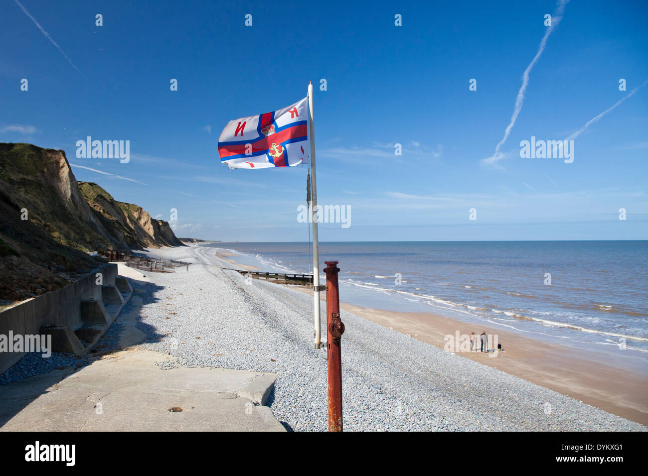 Sheringham's RNLI flag on North Norfolk coast Stock Photo - Alamy