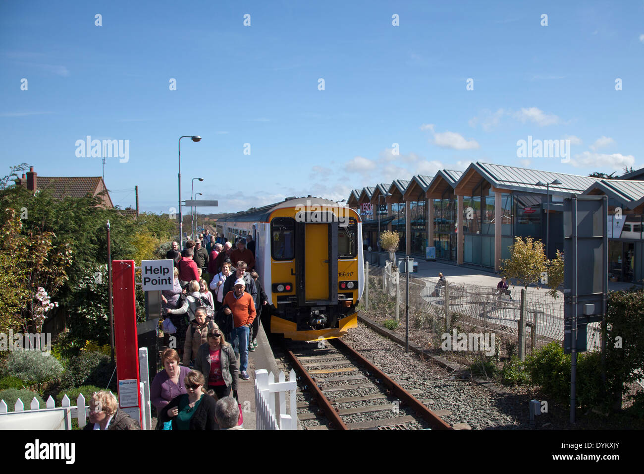 Passengers disembark at Sheringham station on the Bittern Line to ...