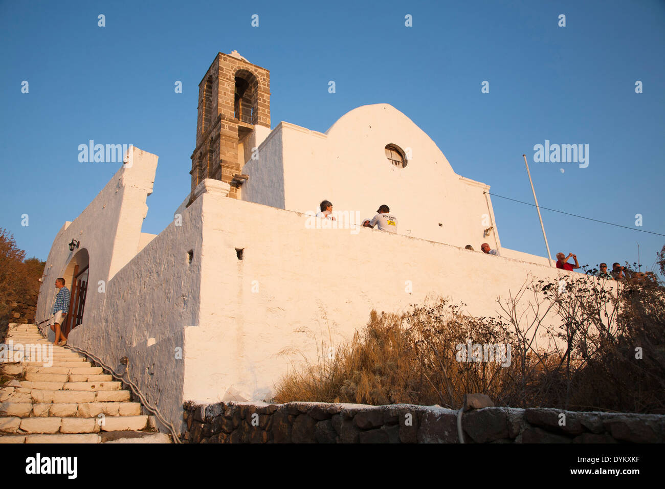 church, plaka village, milos island, cyclades islands, greece, europe ...