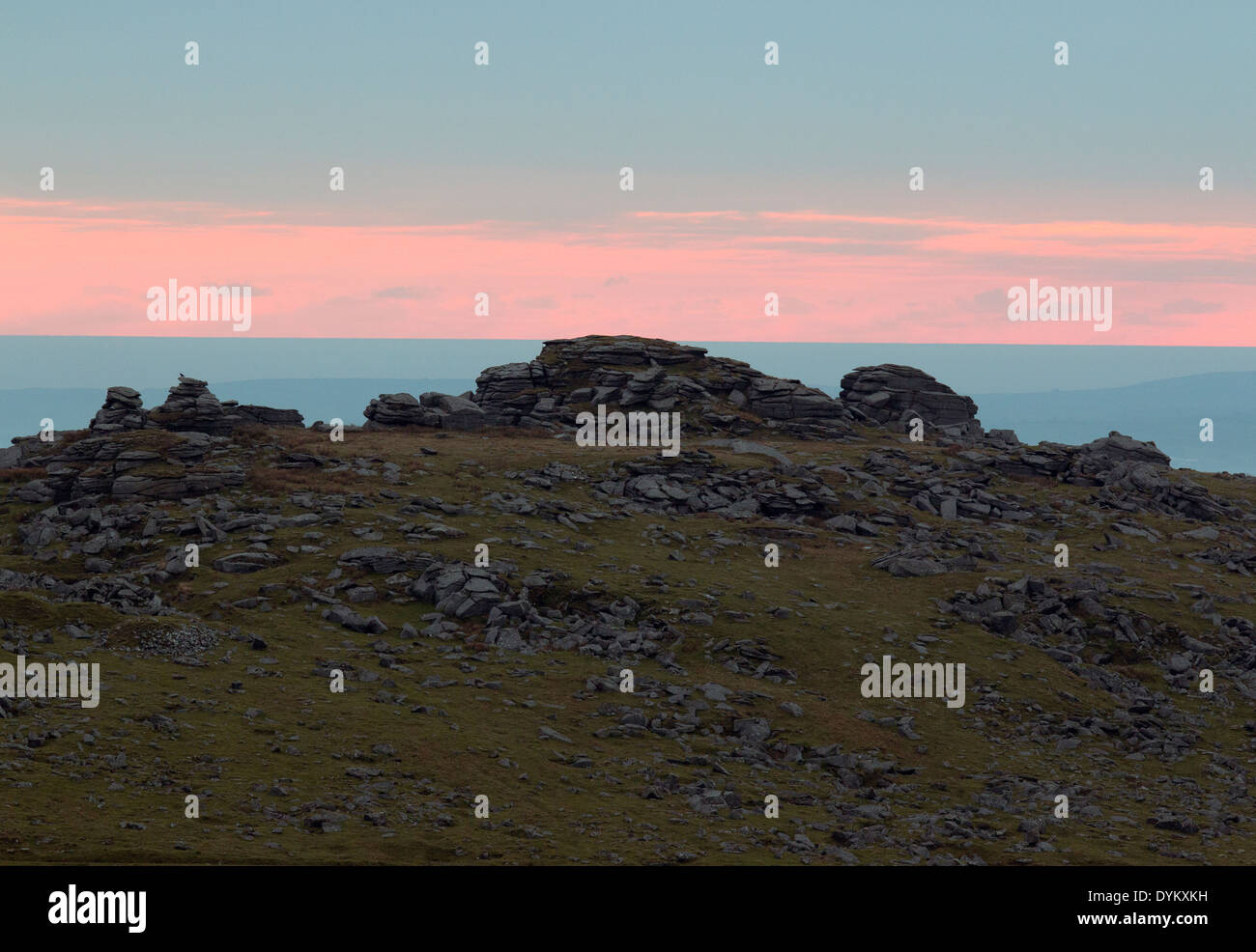 A Dartmoor Tor Sunset Stock Photo - Alamy
