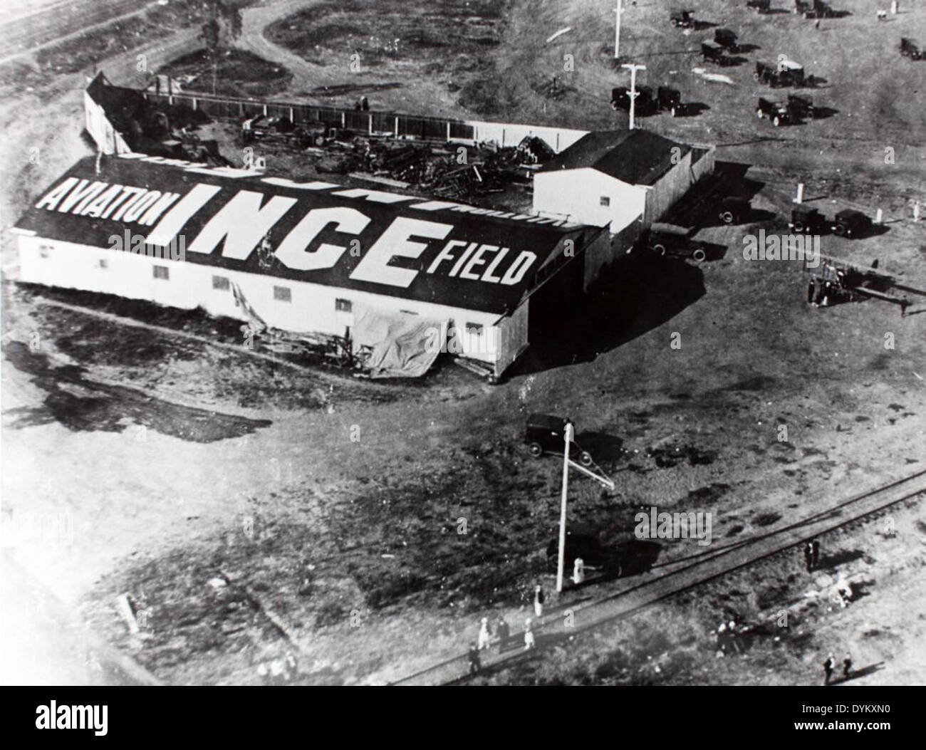 This photograph features Ince Field, an early aviation airfield ...