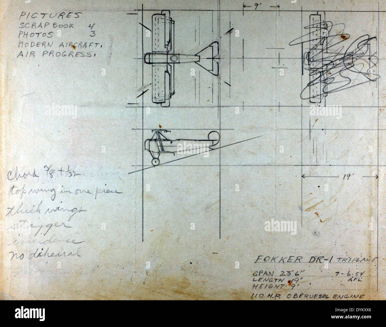 The Fokker DR-1 Triplane, designed by Fokker, was a German World War I ...
