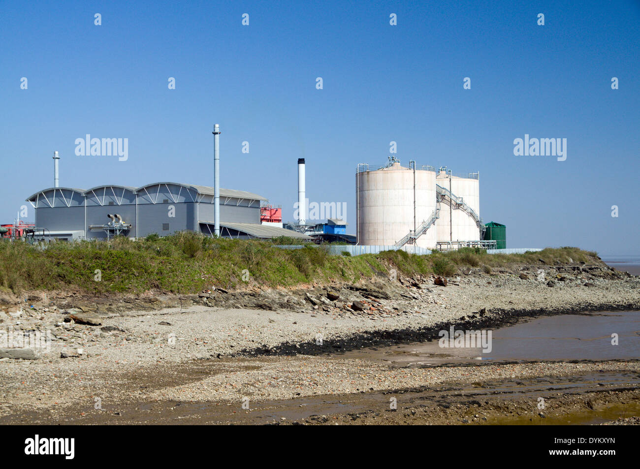 Water treatment works, Rover Way, Cardiff, South Wales, UK Stock Photo ...