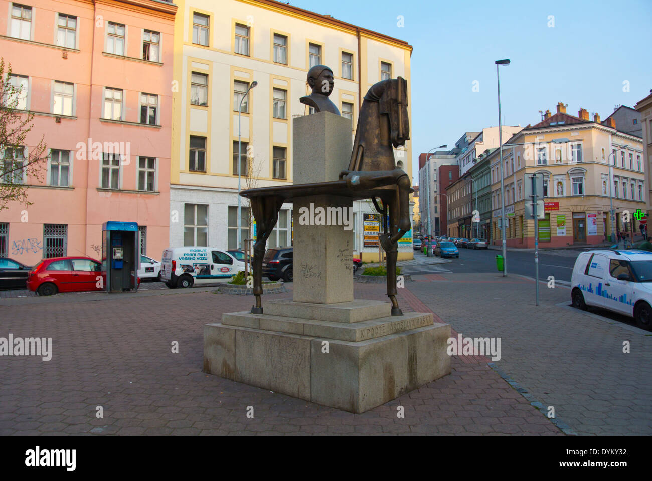 Jaroslav Hasek equestrian statue, Prokopovo namesti square, Zizkov ...