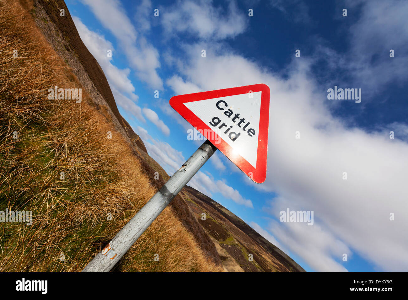 Cattle grid road sign warning hi-res stock photography and images - Alamy