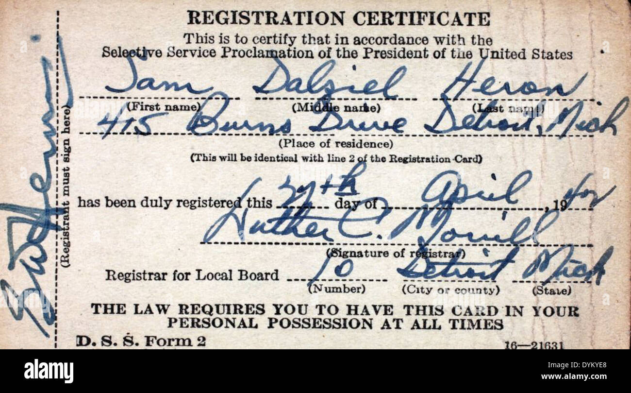 This is an image of the front side of a registration certificate from ...