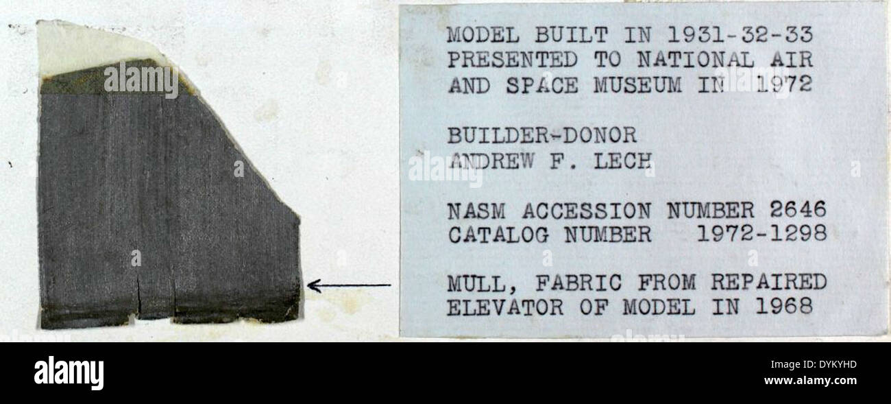 This image shows fabric from the Spirit of St. Louis model. The ...