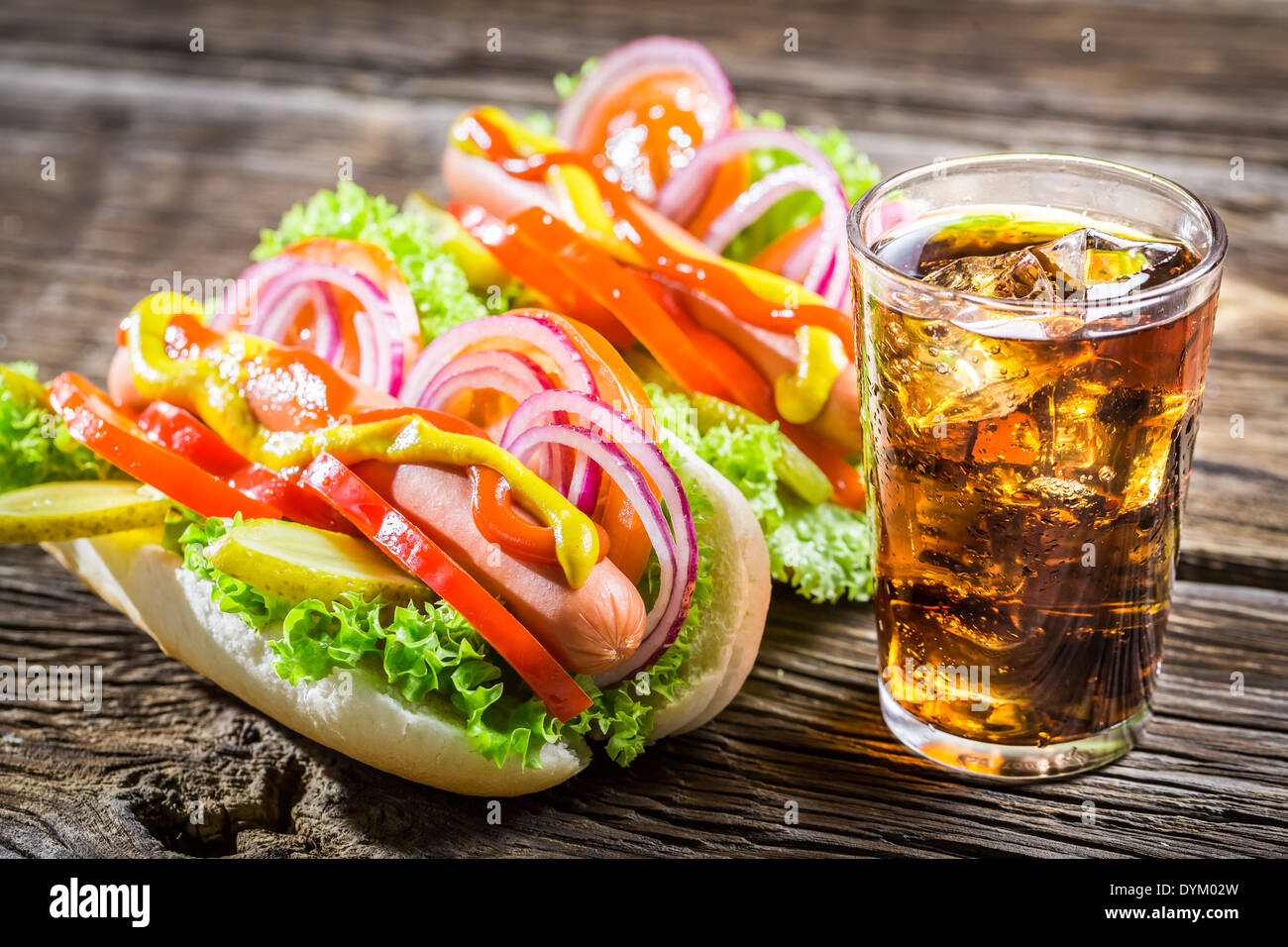 Homemade hot dog with mustard and ketchup Stock Photo - Alamy