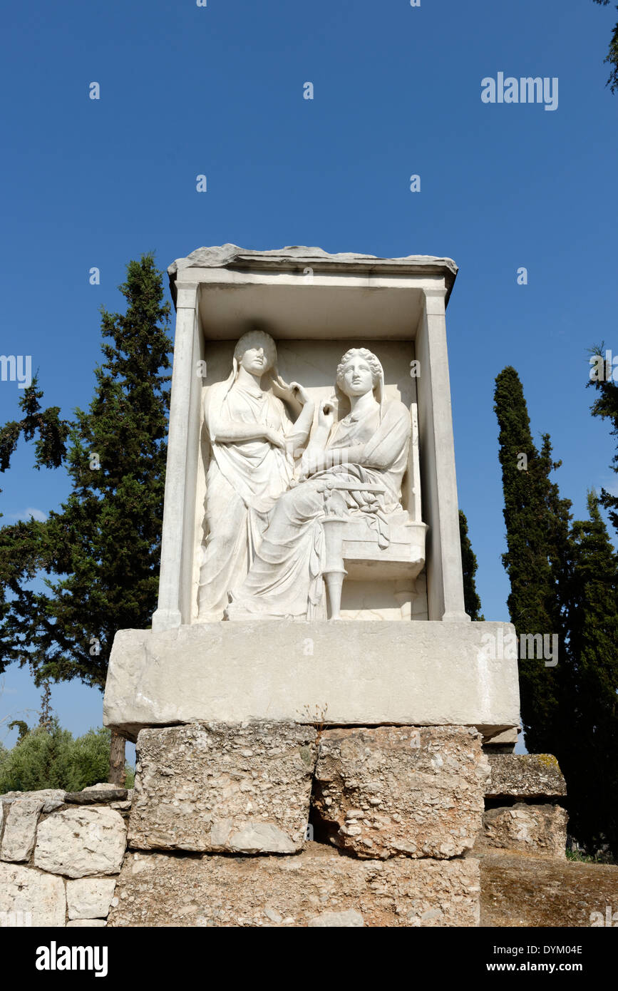 Grave relief two sisters Demetria Pamphile dating from 325-310BC ...