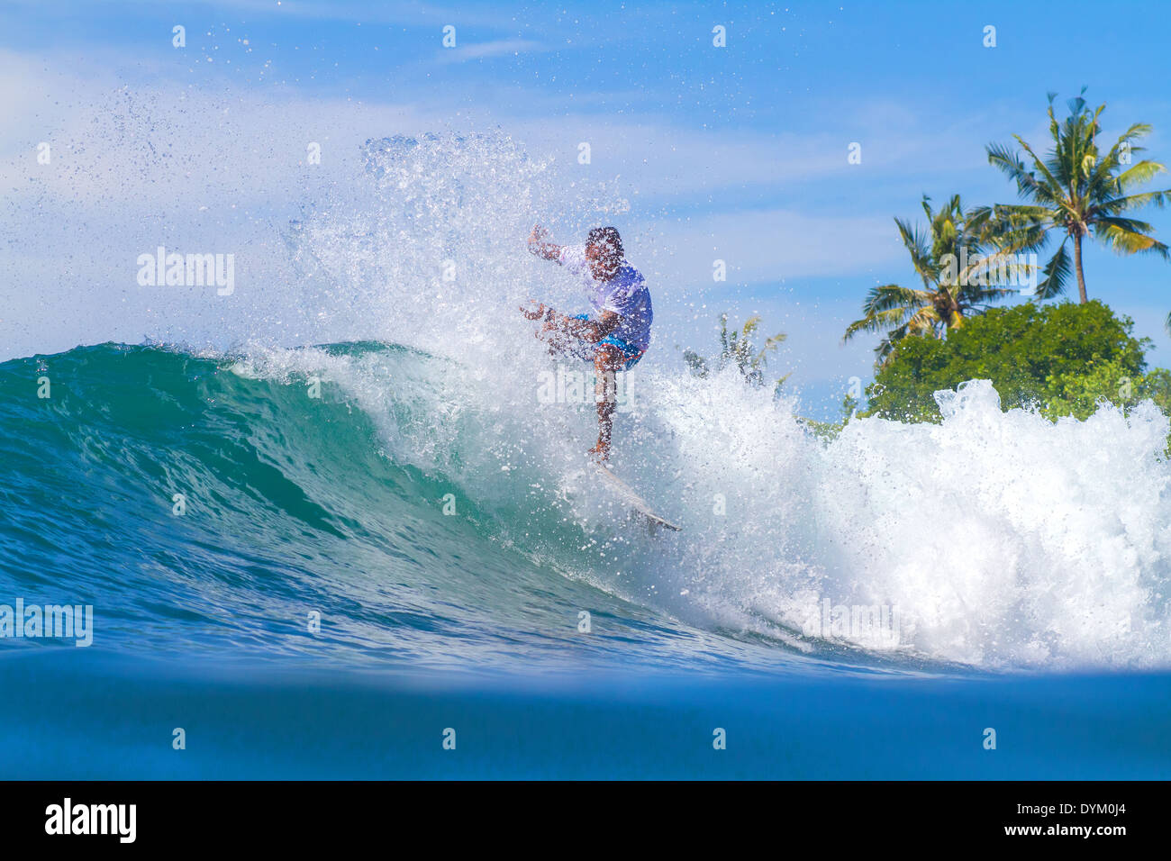 Picture of Surfing a Wave. Bali Island. Indonesia Stock Photo - Alamy