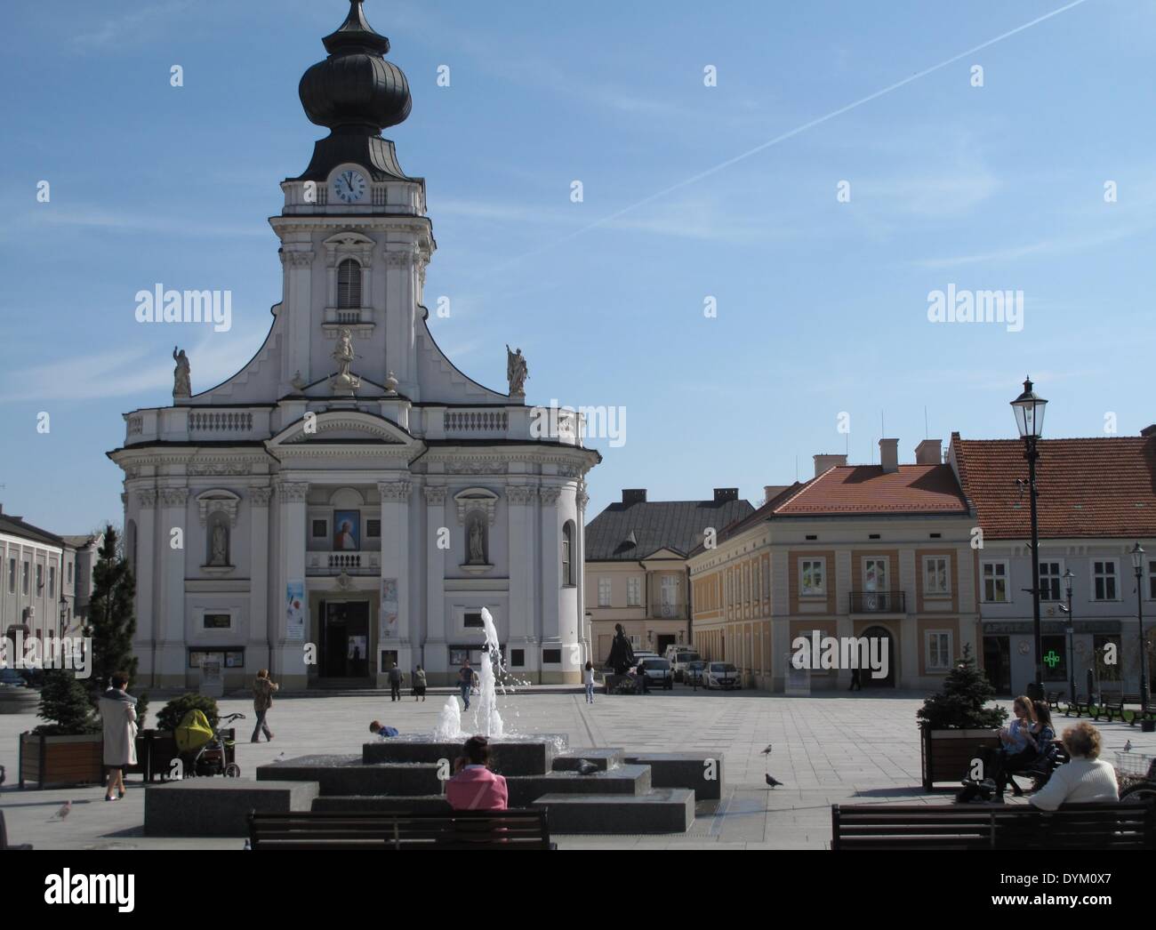 Wadowice, Poland. 09th Apr, 2014. A view of the Basilica of Wadowice ...