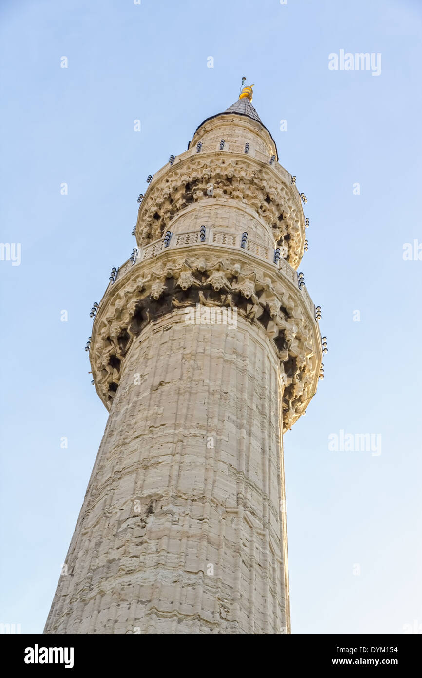 Blue mosque minaret, Istanbul Stock Photo - Alamy