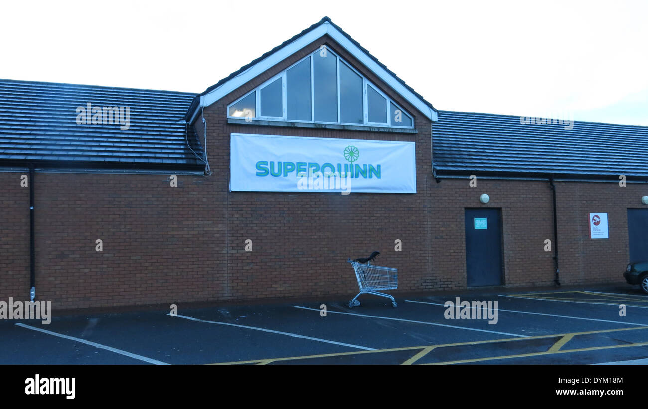 A Superquinn branded sign at a shopping centre in Ballinteer, Dublin ...