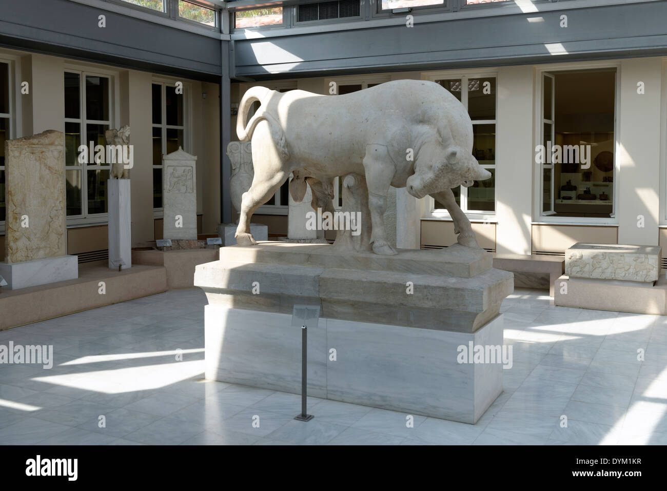 Original 4th century marble bull tomb Dionysios Kollystos in Kerameikos ...