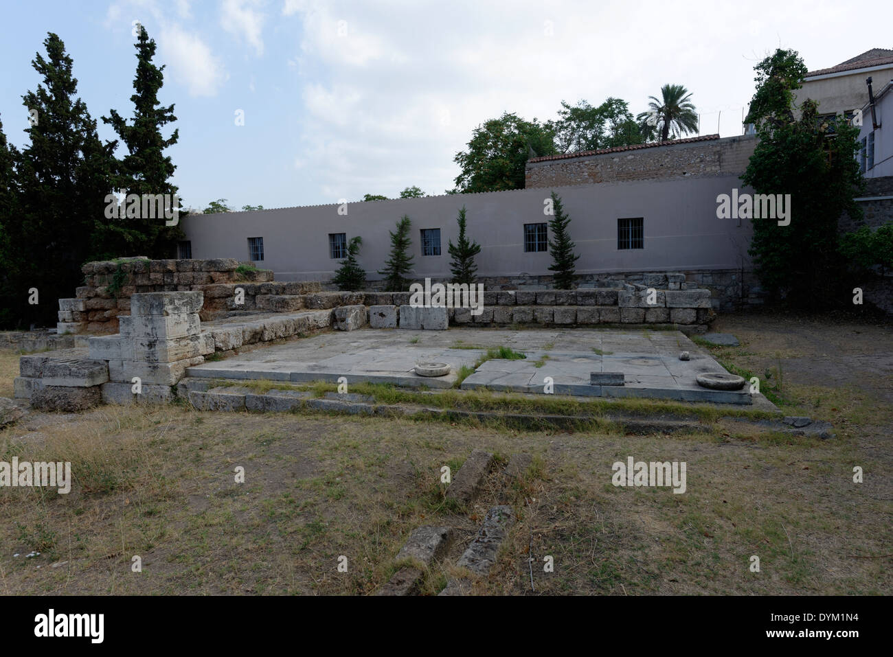 Foundations Classical period Fountain House Kerameikos Athens Greece ...