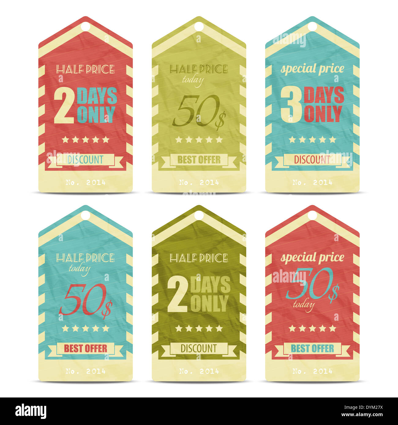 new collection of trendy paper price tags Stock Photo - Alamy