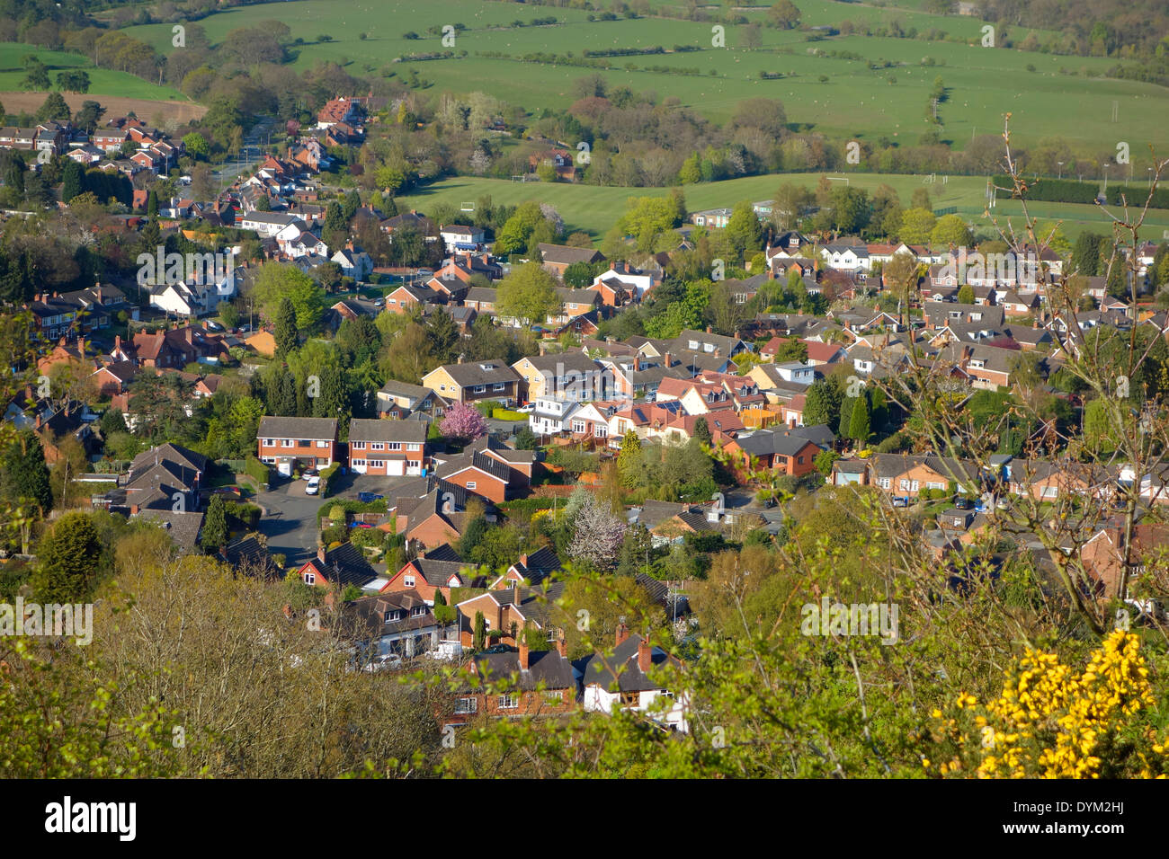 View of Kinver Village from Kinver Edge, Staffordshire, England, UK ...