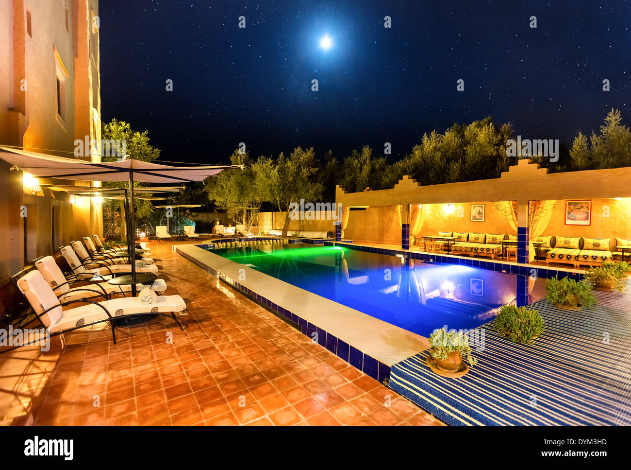 An inviting swimming pool in Morocco, Africa Stock Photo - Alamy
