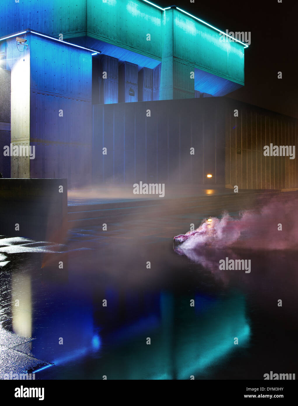 Pink smoke canister being set of in London Stock Photo - Alamy