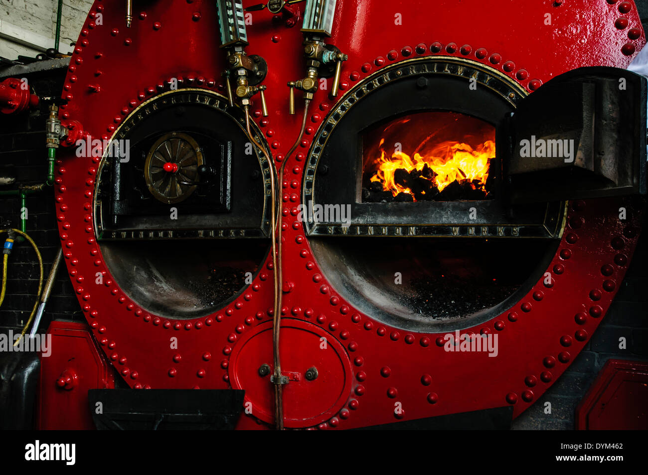 Boiler, fire, Crofton steam beam engine Stock Photo - Alamy