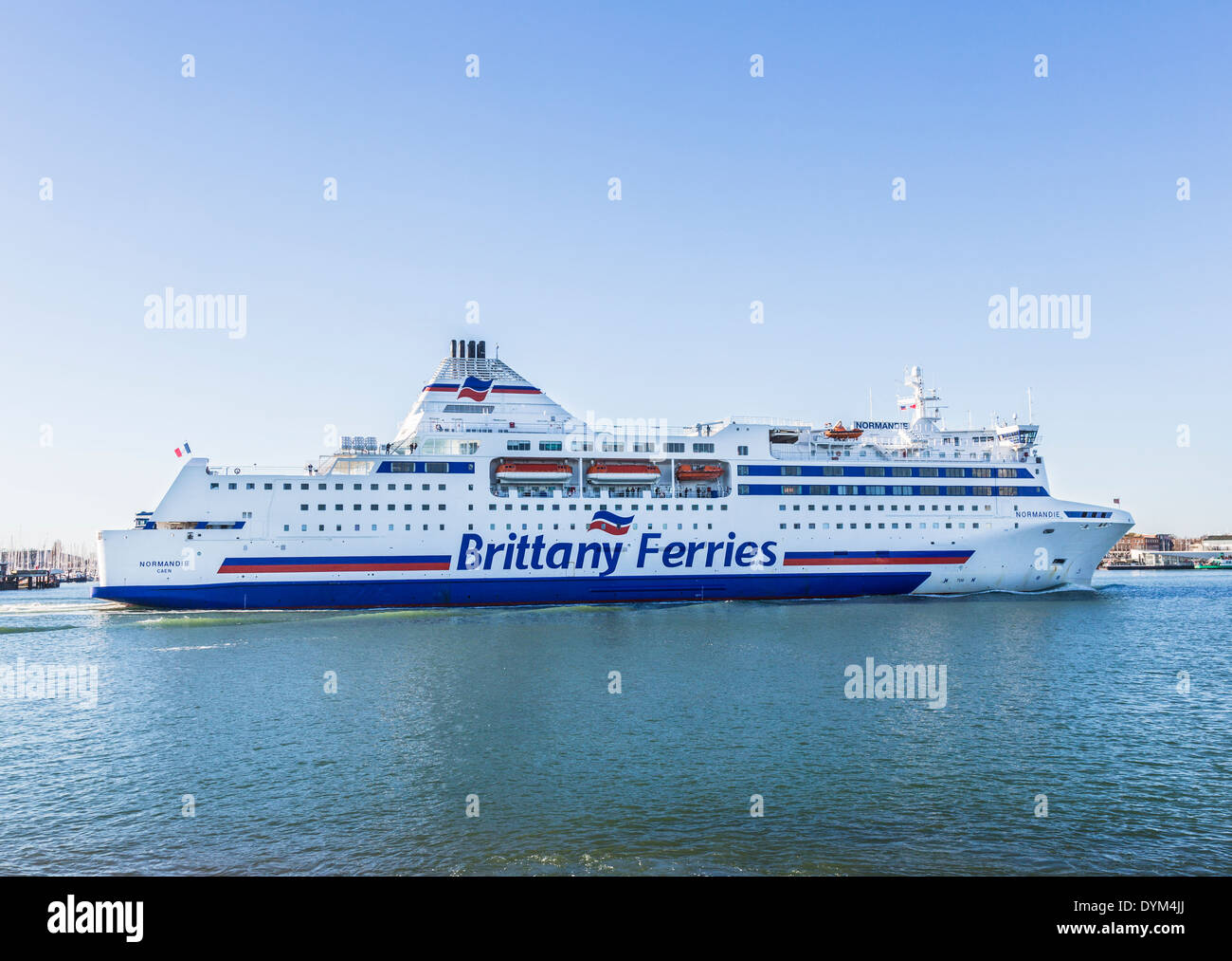Brittany Ferries ferry 'Normandie' in Portsmouth Harbour, UK Stock ...