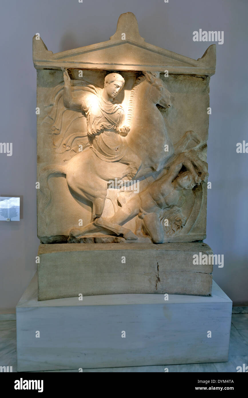 Original relief Dexileos son Lysanias Thorikos Kerameikos museum Athens ...