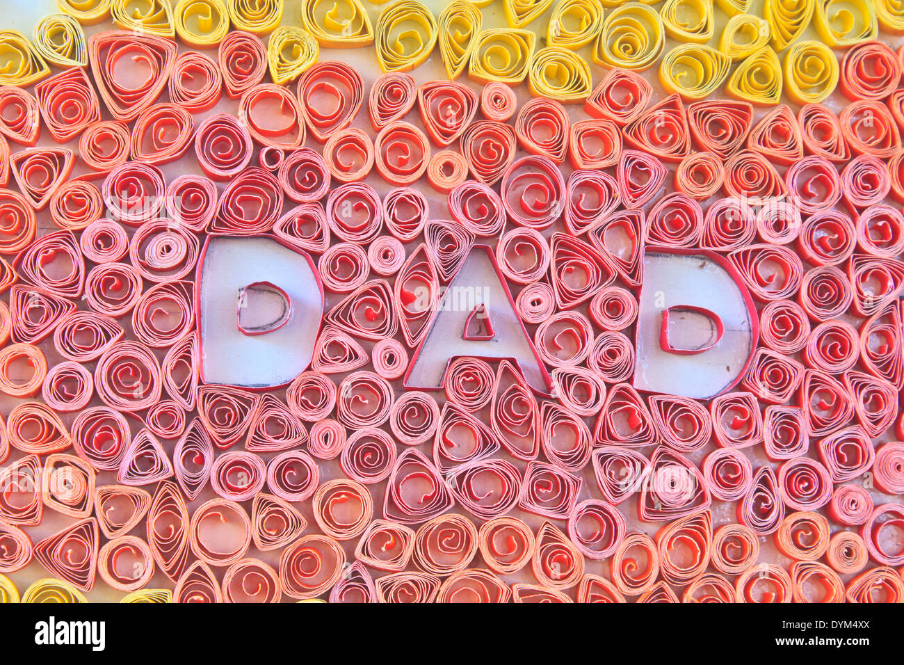 Word “ DAD ” father's Day made from paper Stock Photo - Alamy