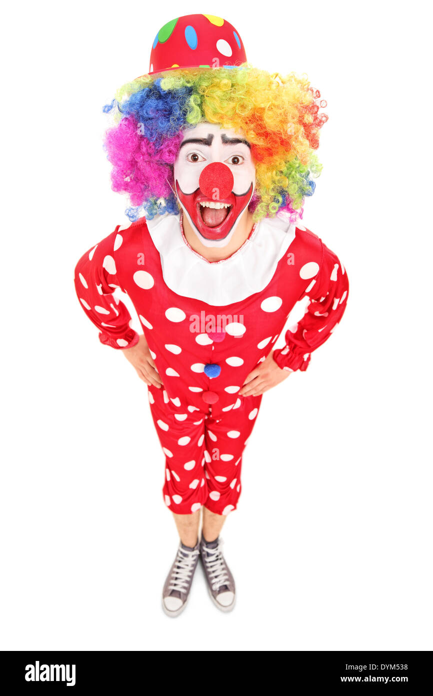 Funny male clown looking at camera Stock Photo - Alamy
