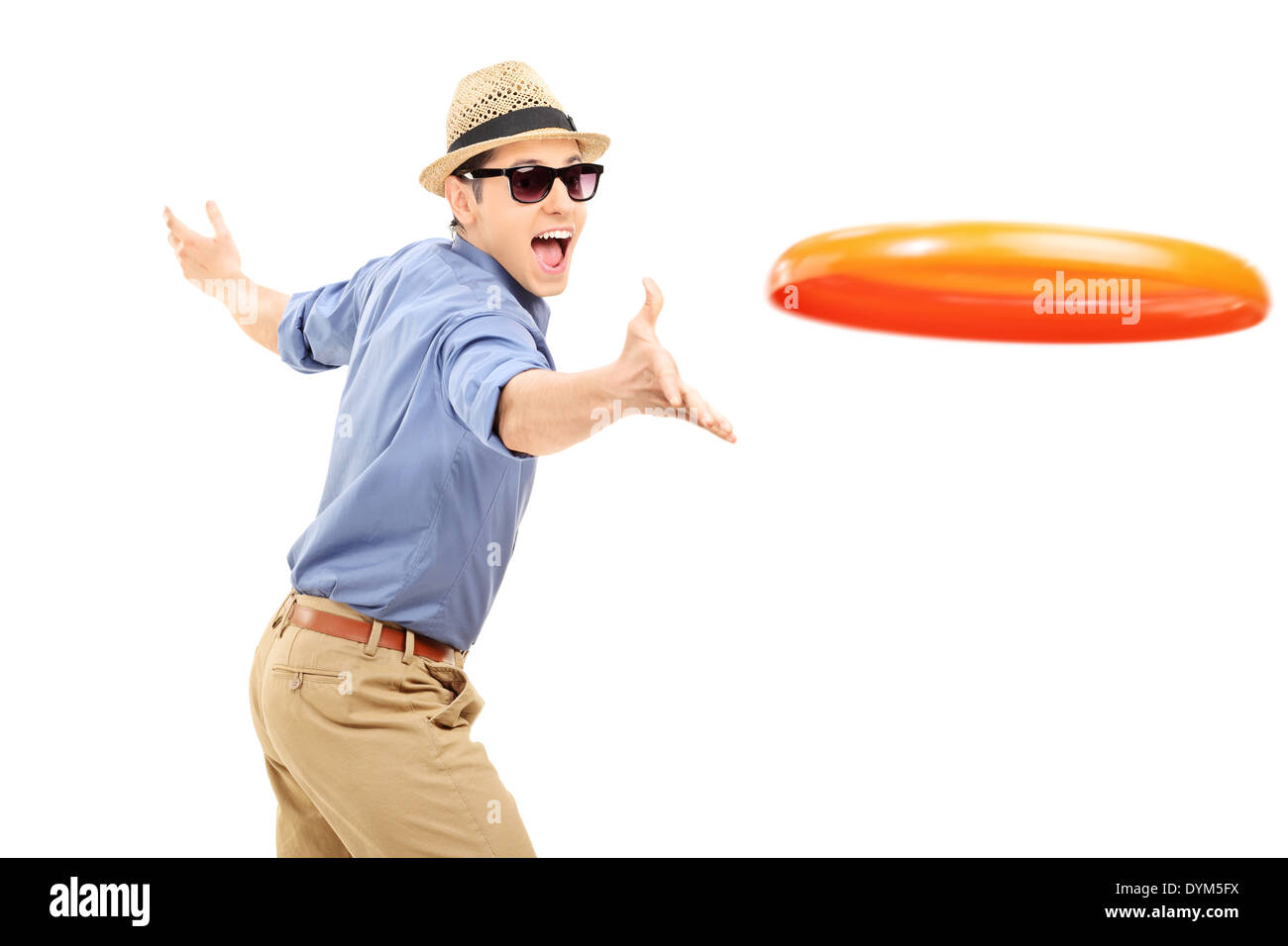 Man playing frisbee hi-res stock photography and images - Alamy