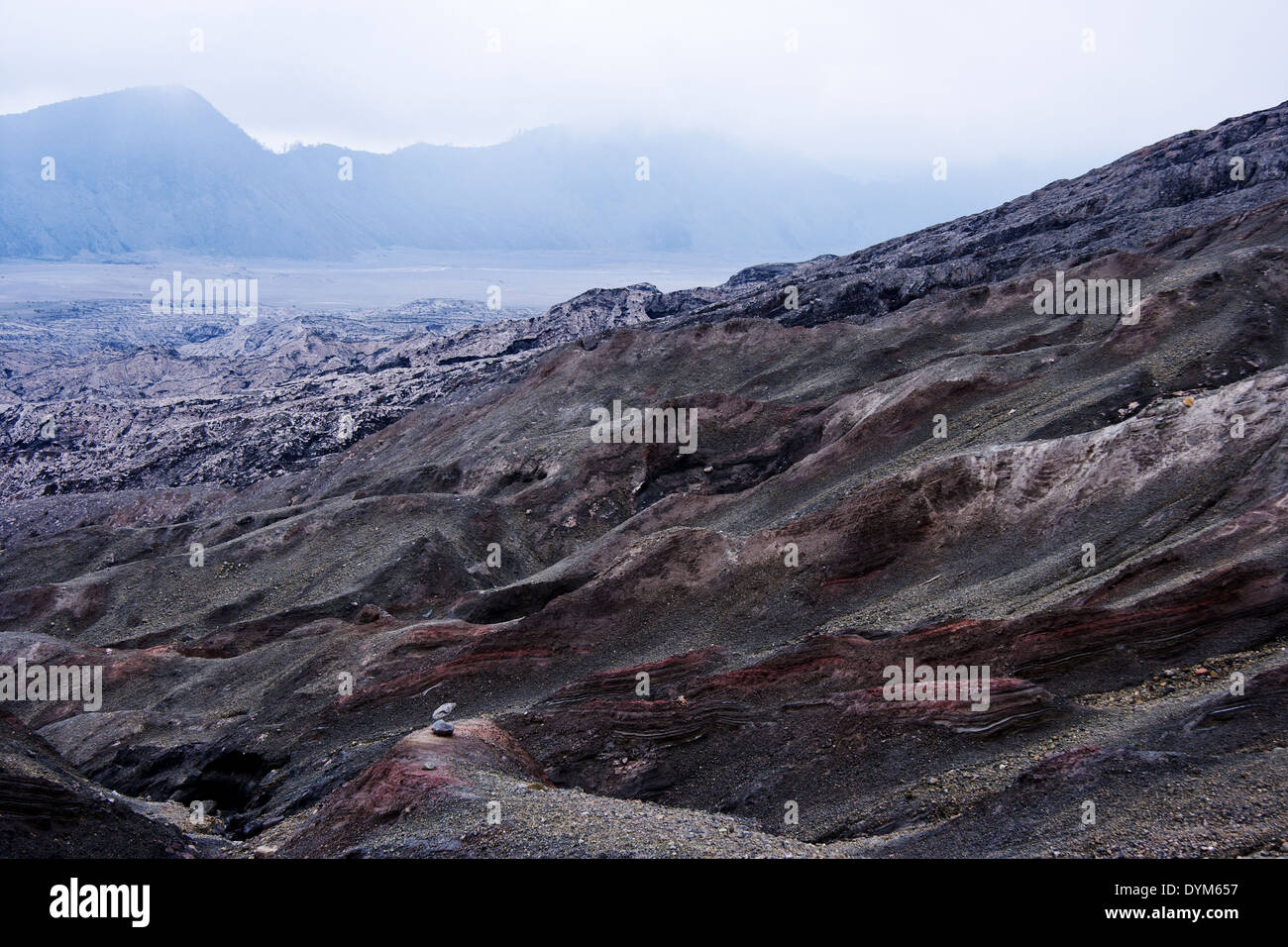 Rough volcanic landscape on indonesian island Java Stock Photo - Alamy