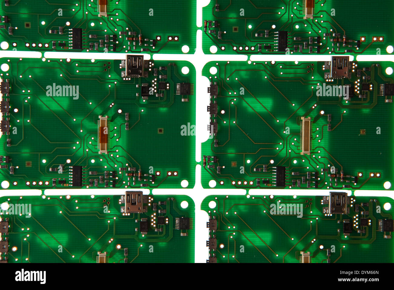 printed circuit plate on white background. Digital background Stock ...