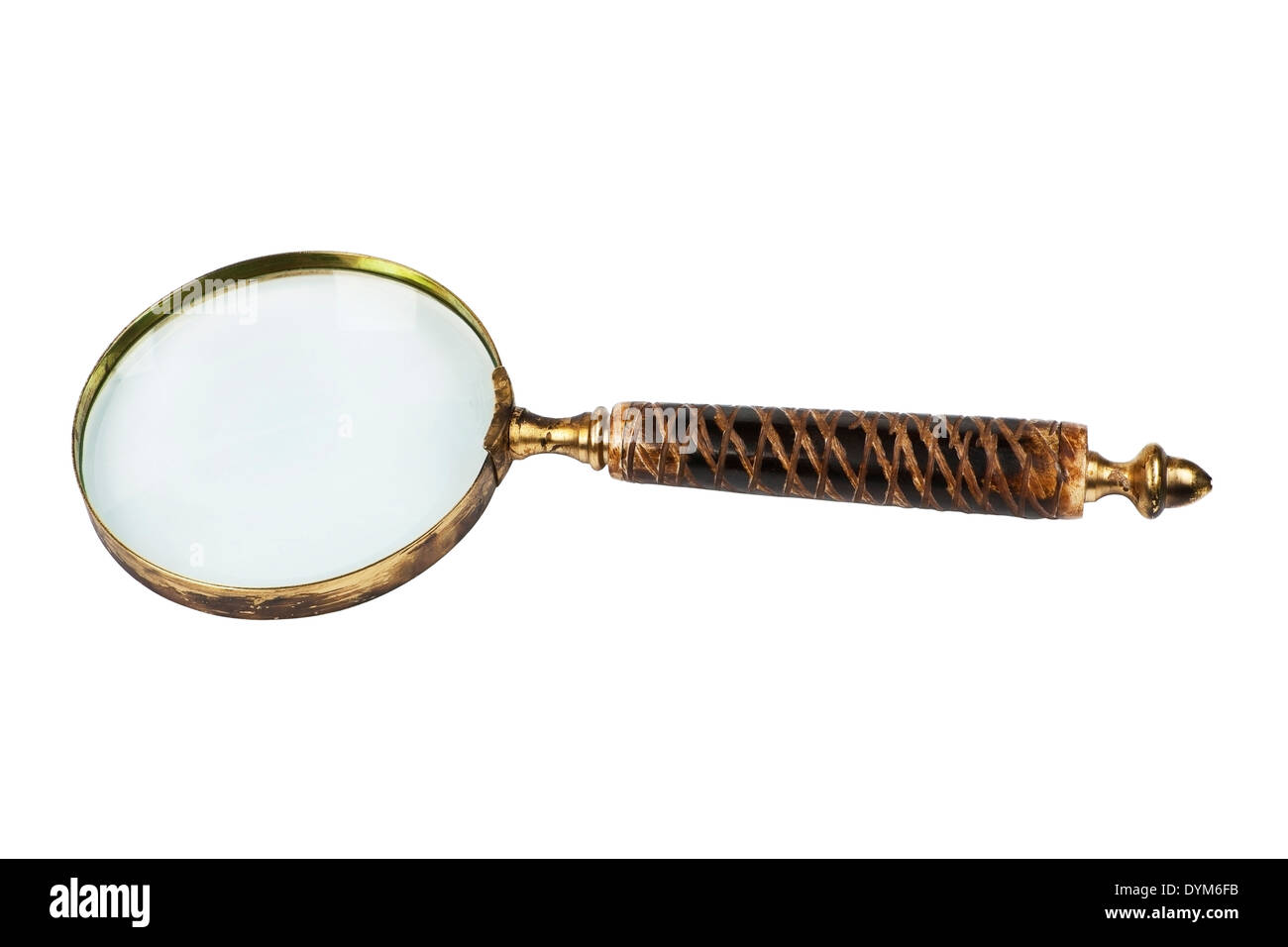 Antique magnifier isolated on white background with clipping path ...