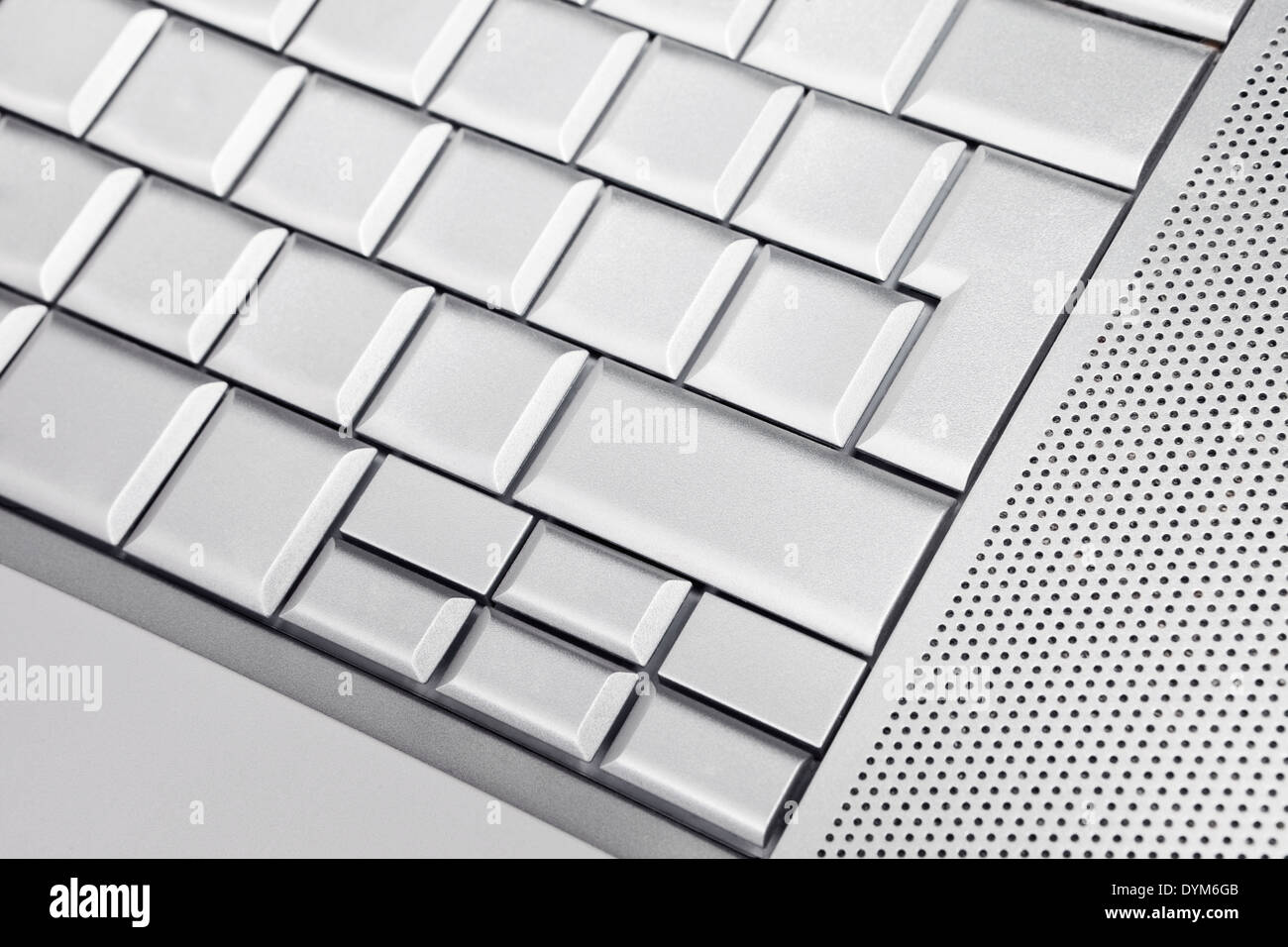 Silver empty computer keyboard Stock Photo - Alamy