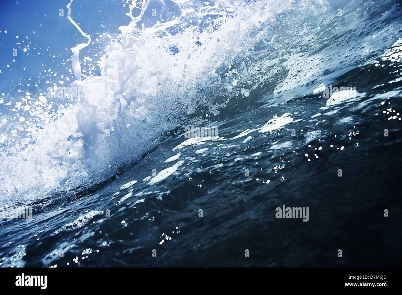 A view of a scenic blue ocean wave Stock Photo - Alamy