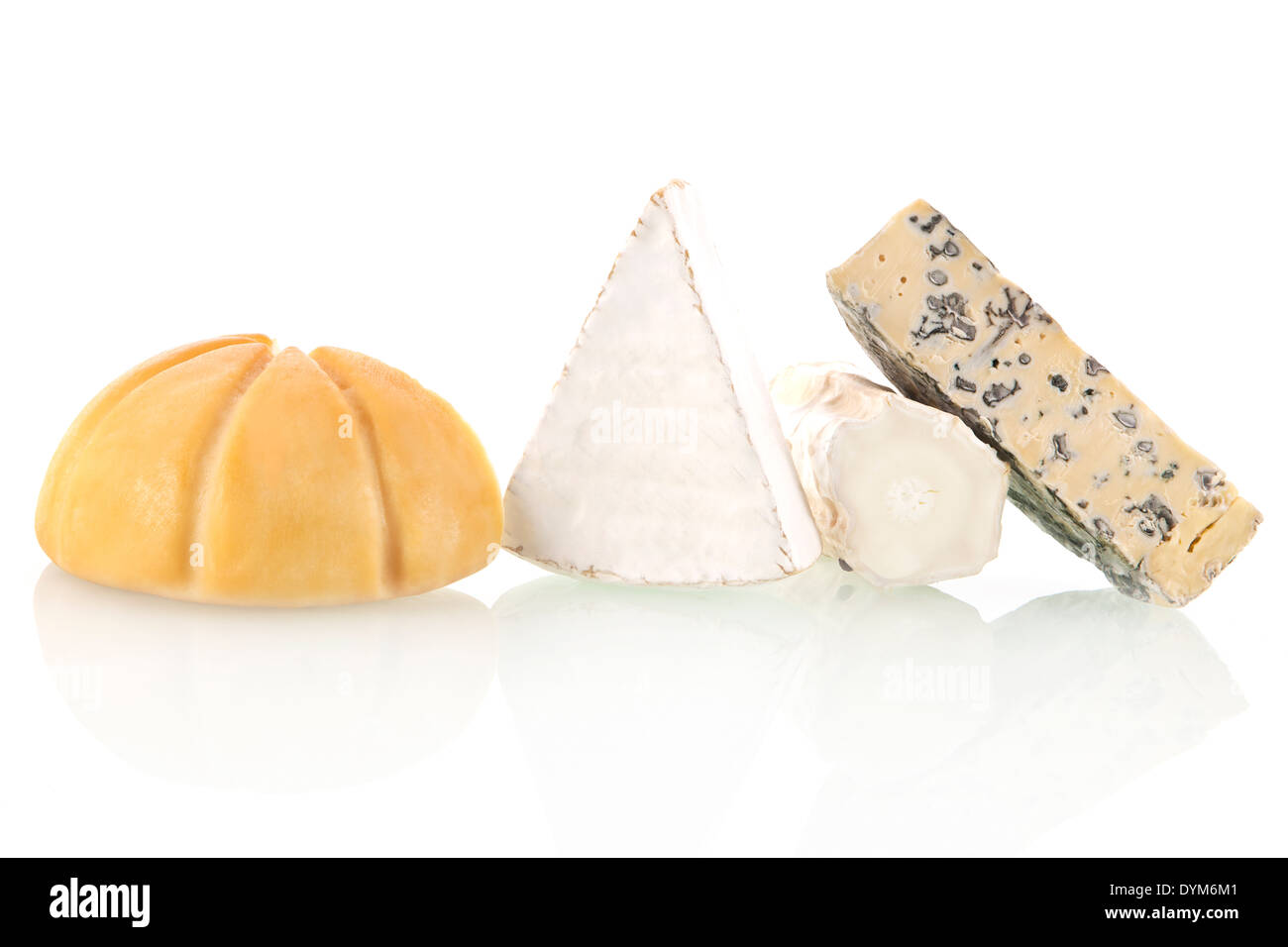 Different cheese sorts isolated on white background. Cheese variation ...