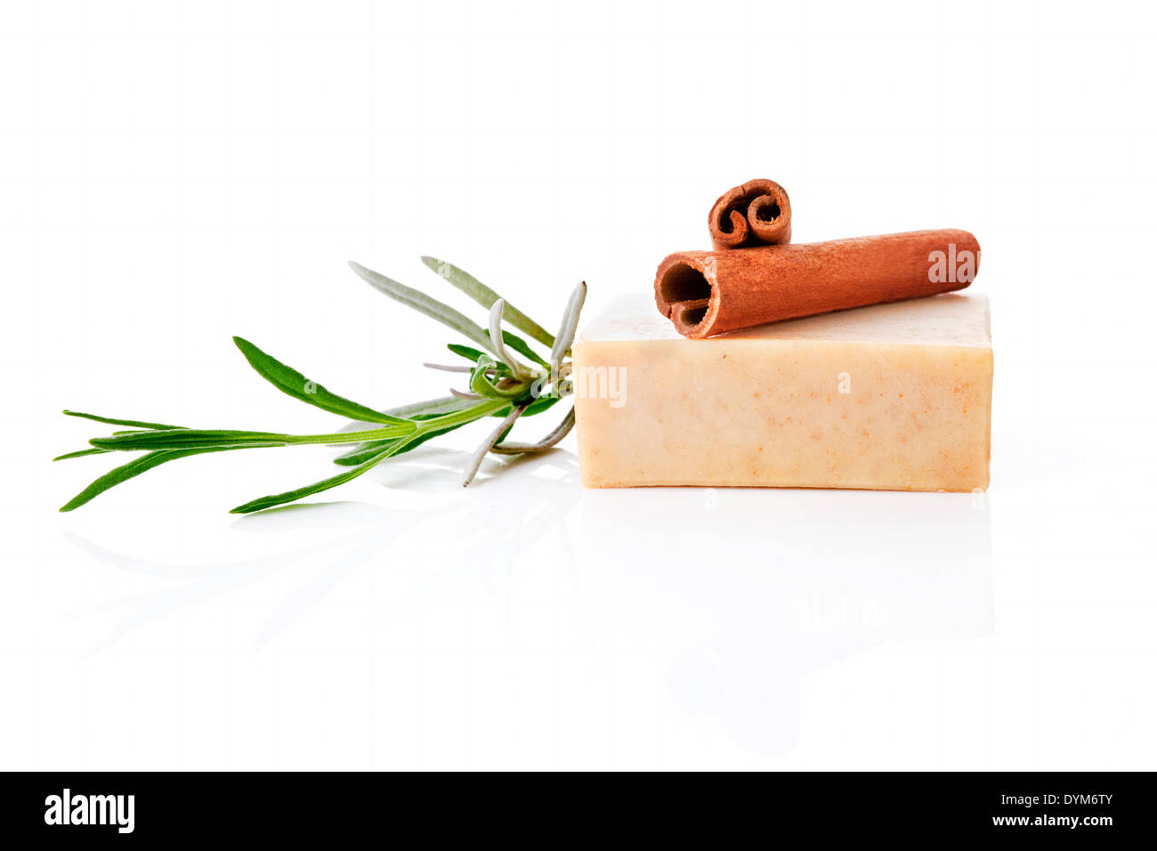 Square cinnamon soap bar with cinnamon isolated on white background ...