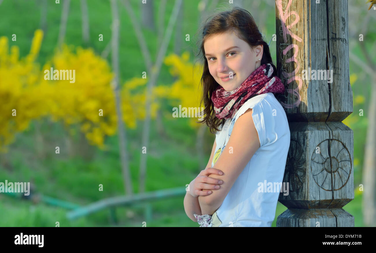 portrait teenage girl in spring time Stock Photo - Alamy
