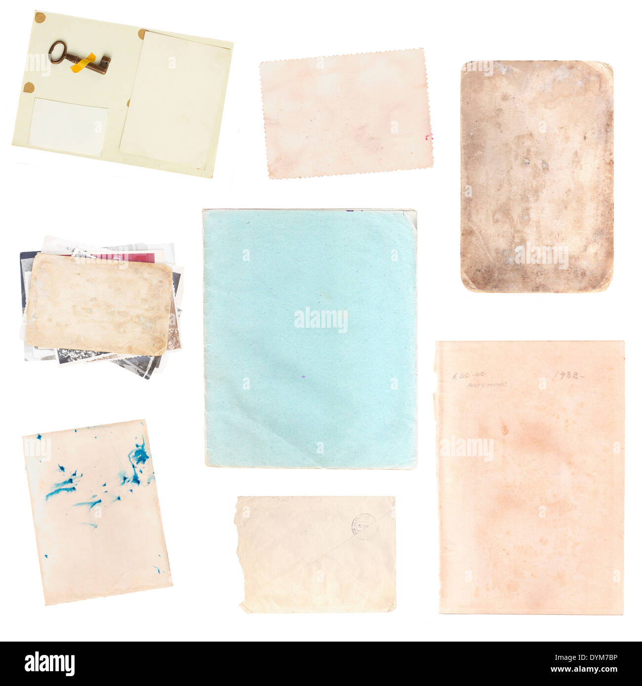 set of various old paper sheets and pictures Stock Photo - Alamy