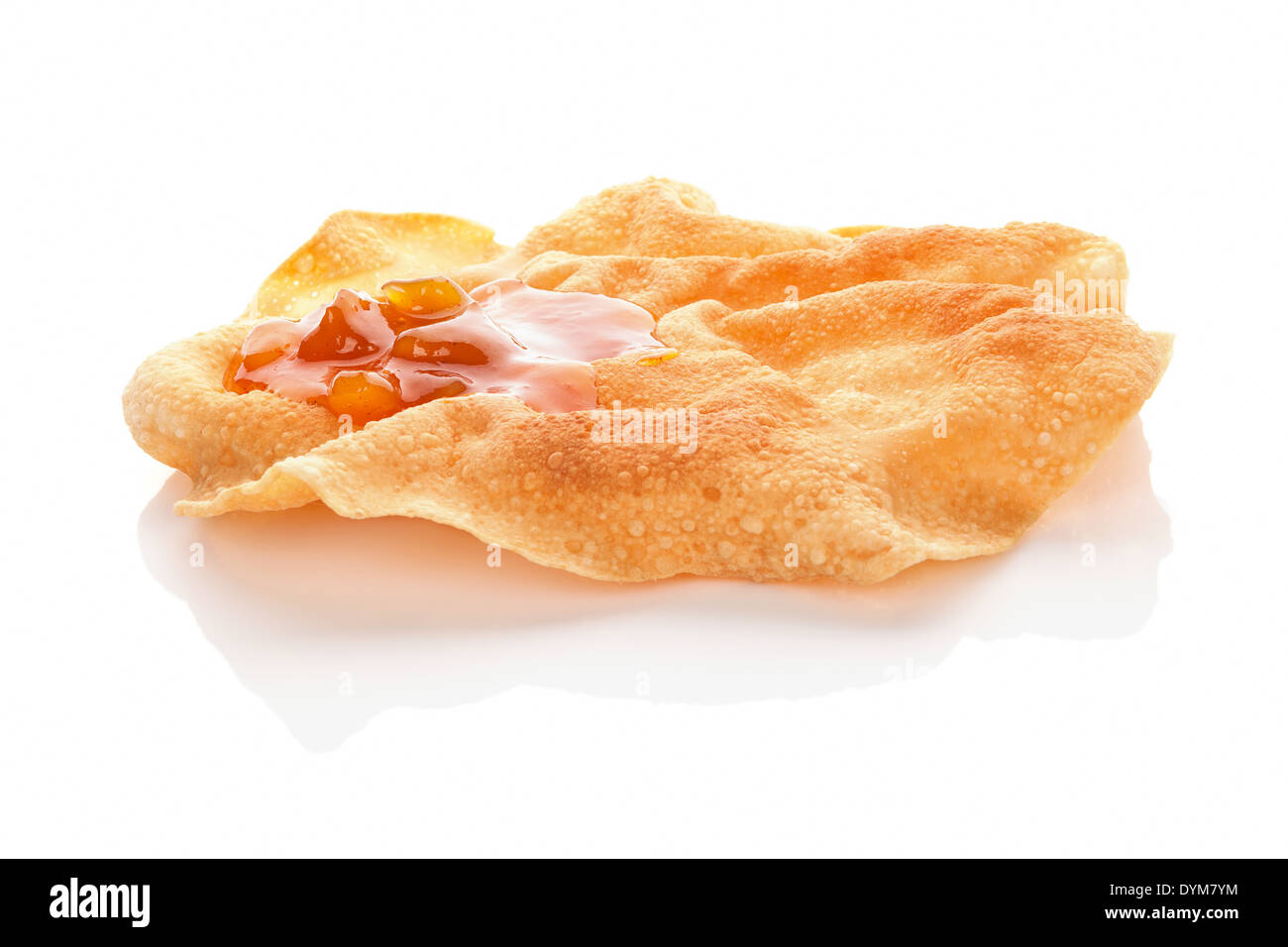 Pappadum with chutney isolated on white background. Culinary indian ...