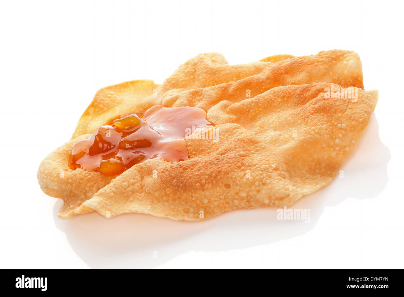 Delicious pappadum with chutney isolated on white background. Culinary ...