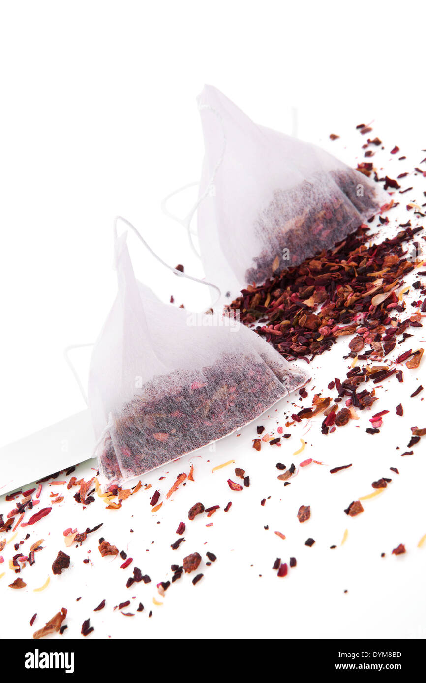 Fruit tea still life isolated on white background. Dry fruit tea and ...