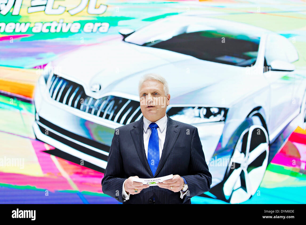 Skoda Auto CEO Winfried Vahland presents new Skoda Octavia for Chinese ...