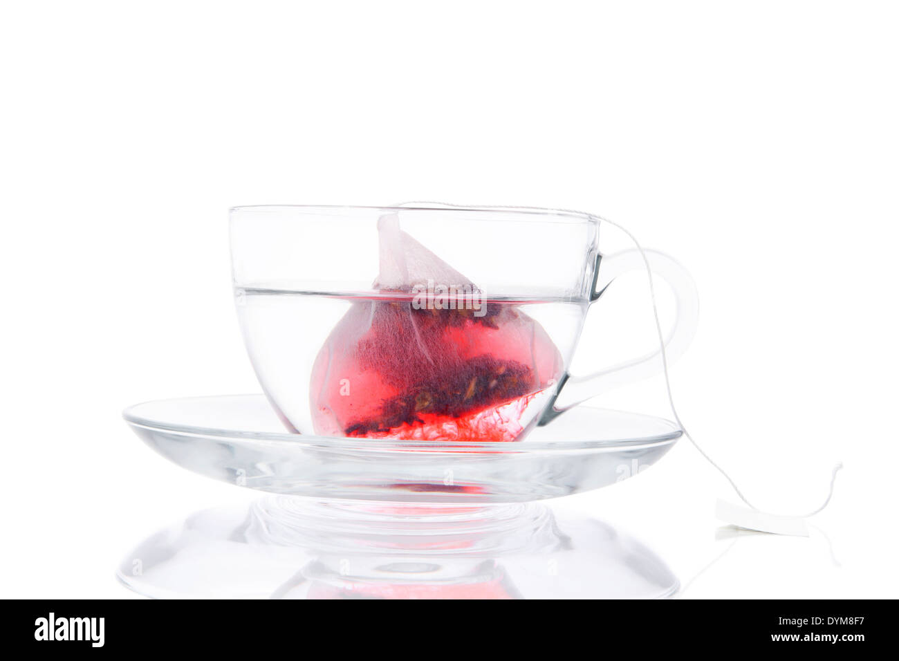 Tea Bag In The Transparent Cup With Water Isolated On White Background ...