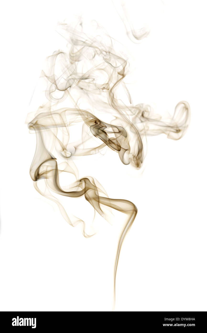 Brown smoke isolated on white background. Abstract background Stock ...