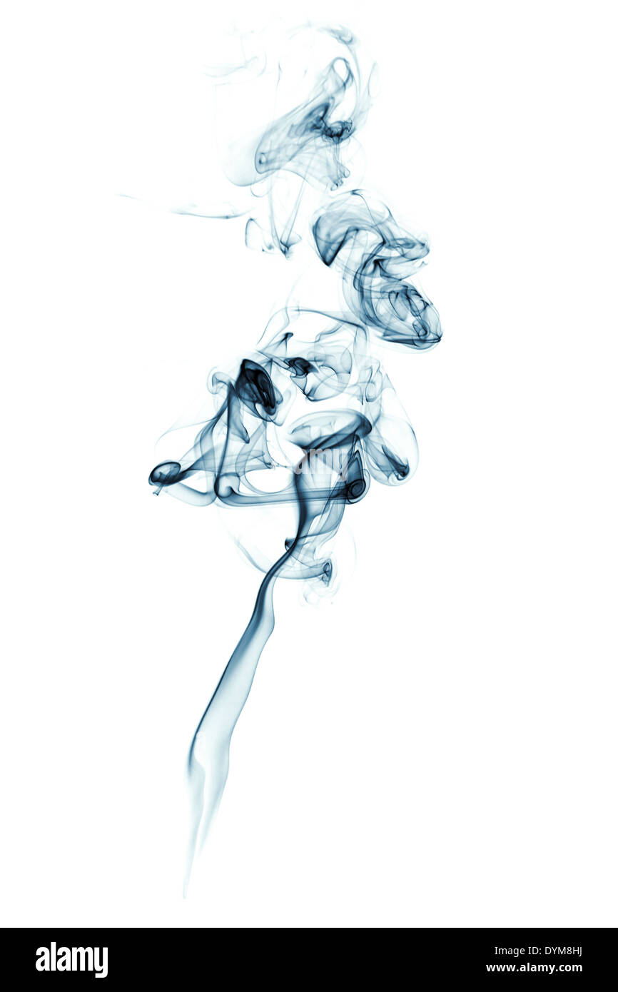 Blue smoke over white background. Abstract smoke pattern Stock Photo ...